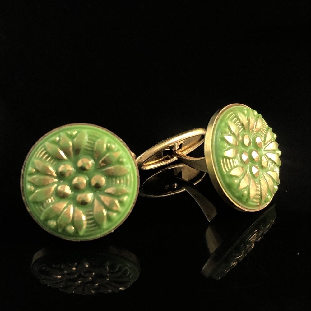 Чешские запонки с художественным стеклом, 1970-е гг.