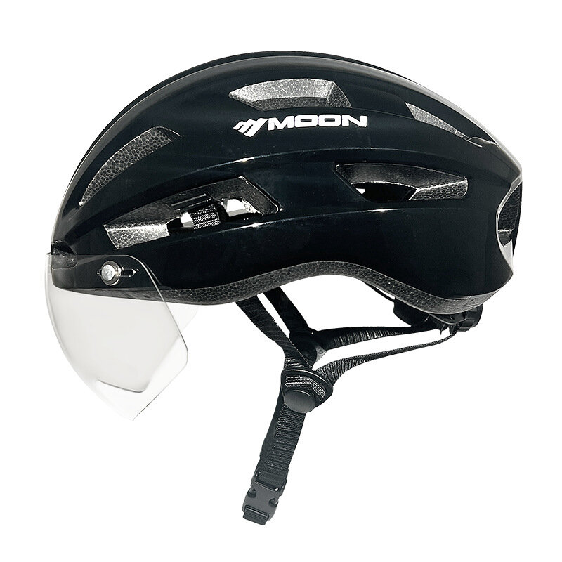 Шлем MOON "Лунный", велосипедный, с подсветкой, черный, унисекс