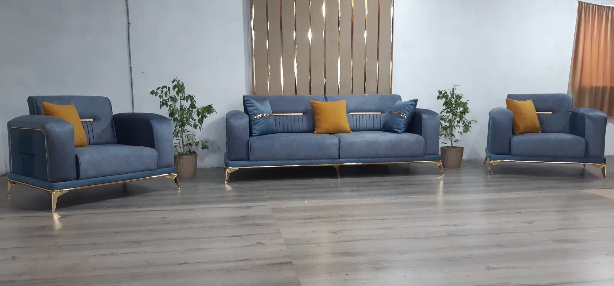 Комплект мягкой мебели AFINA - диван и 2 кресла, механизм трансформации "выкатной"