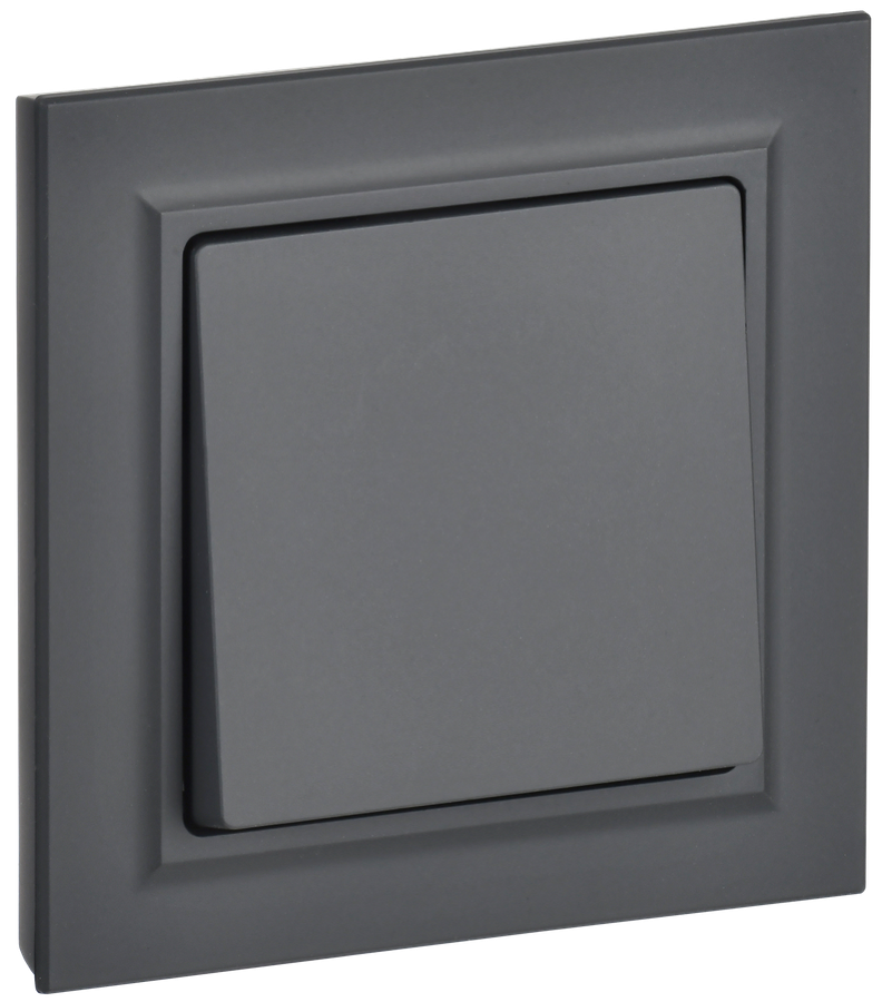 Выключатель IEK / ИЭК Brite, скрытой установки, 10А 230В IP20, графит 84х84х42.5мм, одноклавишный BR-V10-0-10-K53-F / переключатель