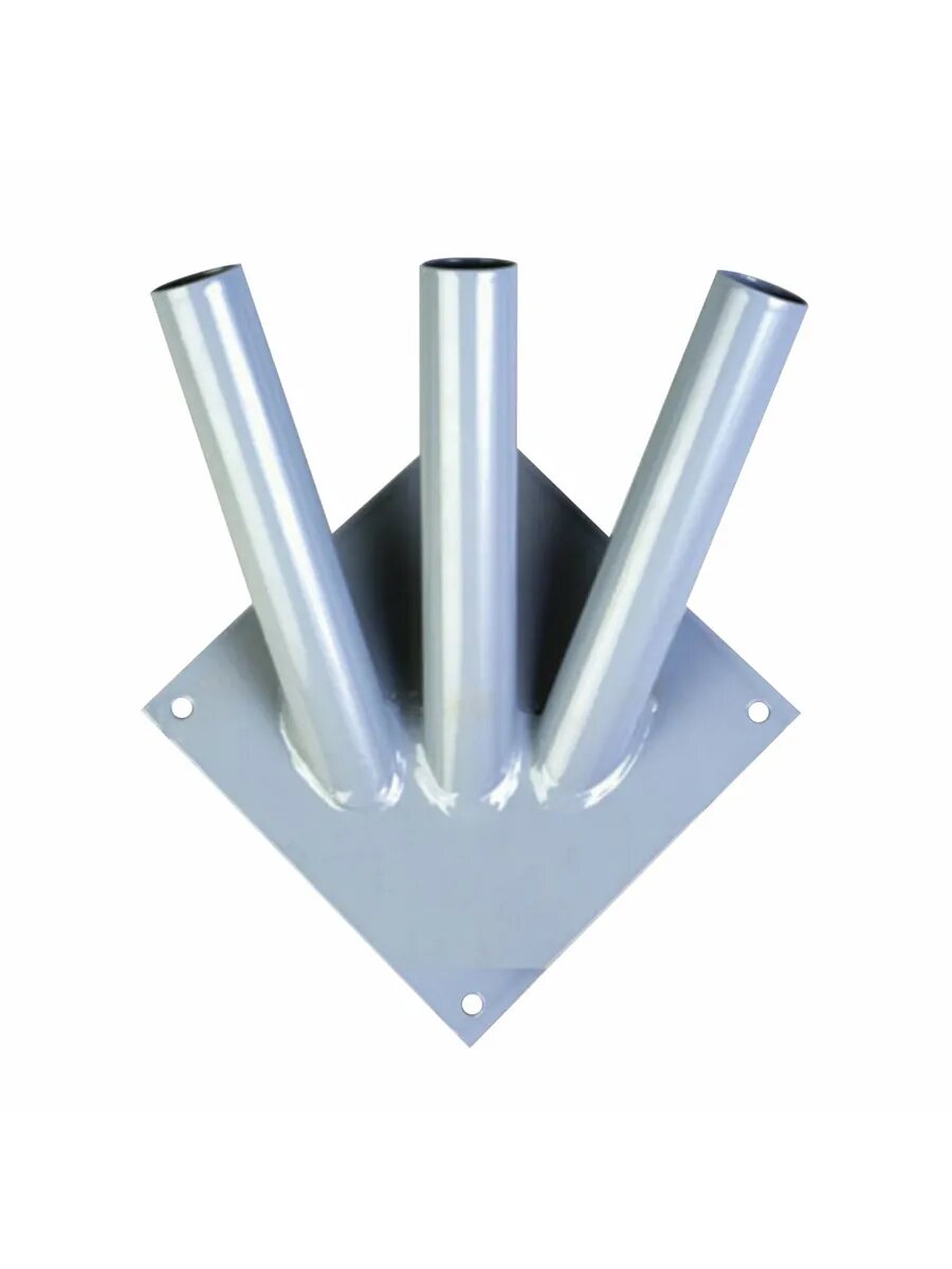 Кронштейн под флаги на три древка, квадратное основание, три точки крепления, металл