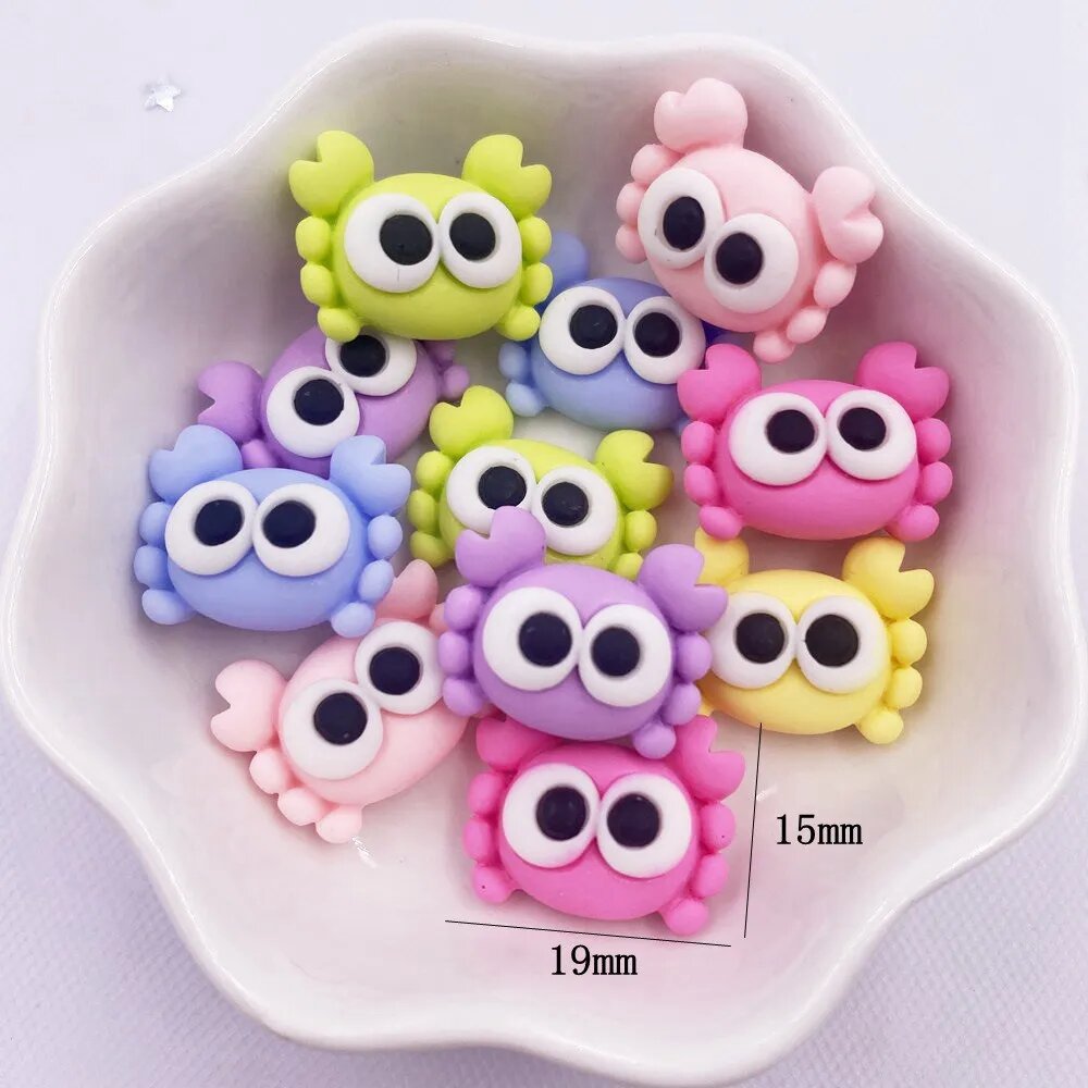 Кабошоны для скрапбукинга из полимерной смолы, разные цвета, в виде рыбок, крабов, омаров, для рукоделия, 20 шт.