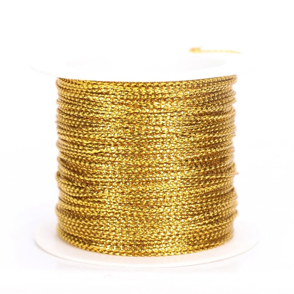 Металлическая плетёная нить Dark Gold 20 м