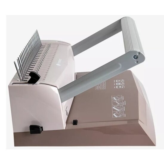 Переплетчик Гелеос БП-16 коричневый на пластиковую пружину, А4, ручная перфорация 16 листов, переплет макс до 500 л, глубина перфорации 2-3-4-5 мм