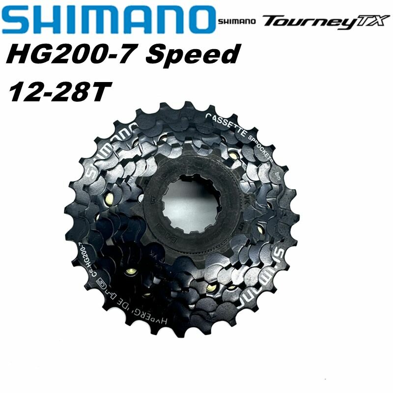 Кассета 12-28, 7 скоростей, черная, Shimano CS-HG200