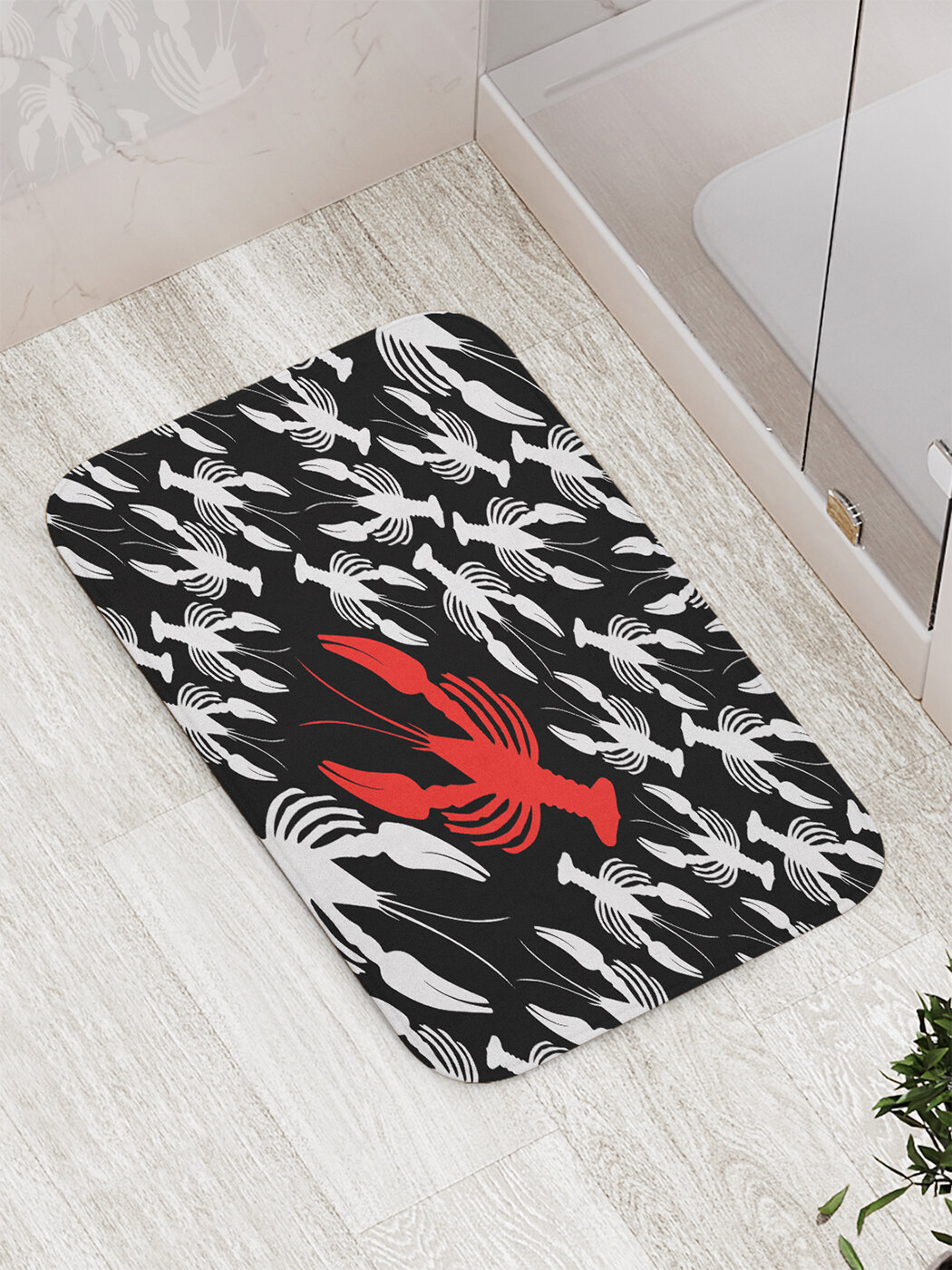 Коврик для ванной комнаты и туалета противоскользящий "Большой рак" 52х77 см, JoyArty