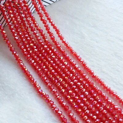 Кристаллы STENYA 4*3 мм розово-красные бусины 4mm 125pcs, picture color