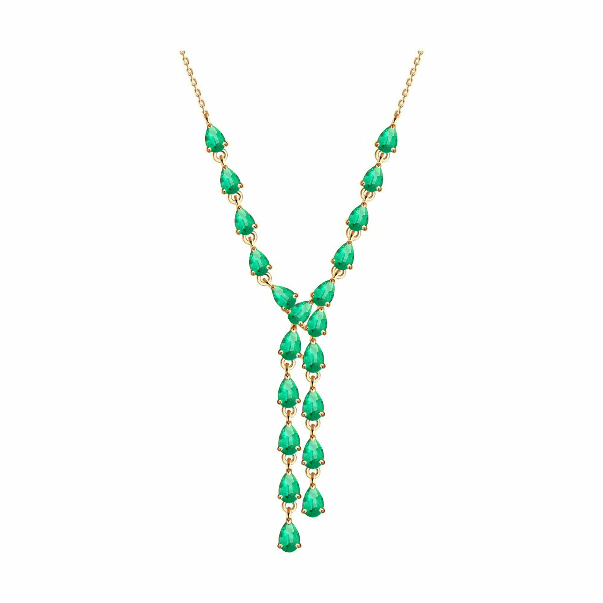 Колье, красное золото, 585 проба, изумруд