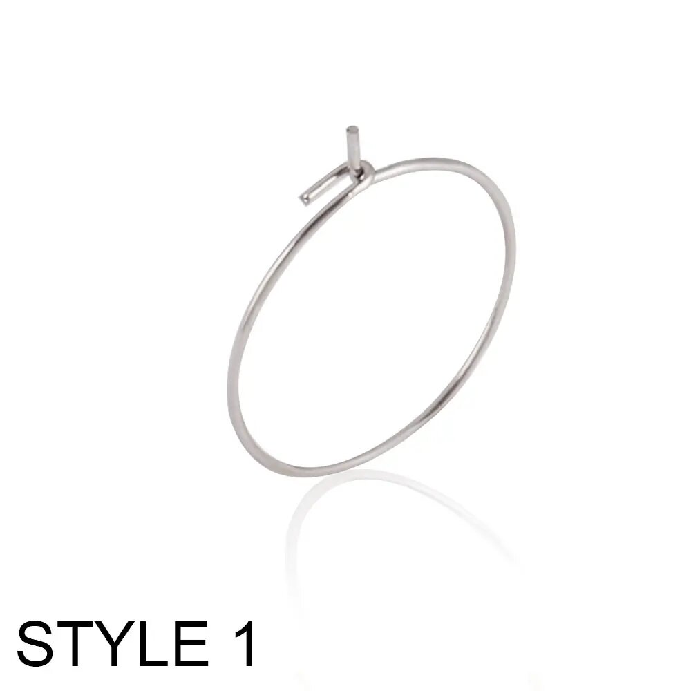 Кольца для сережек 20 мм, серебристый цвет, STYLE 1
