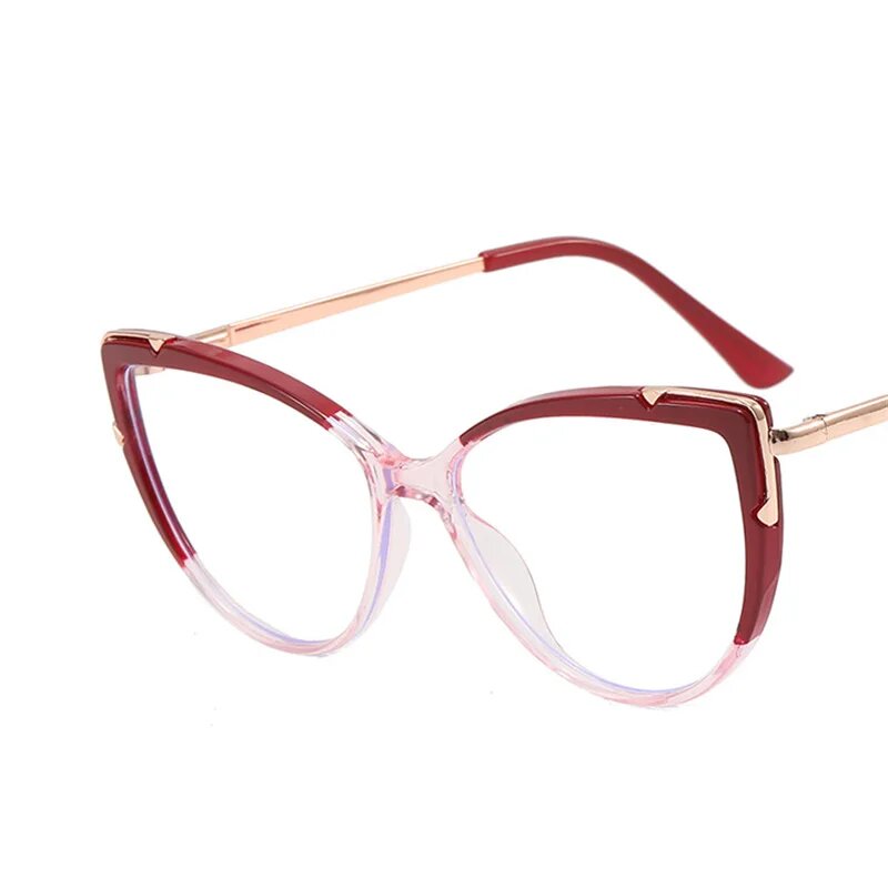 Оправа для очков "кошачий глаз", Clear Pink Red Clear