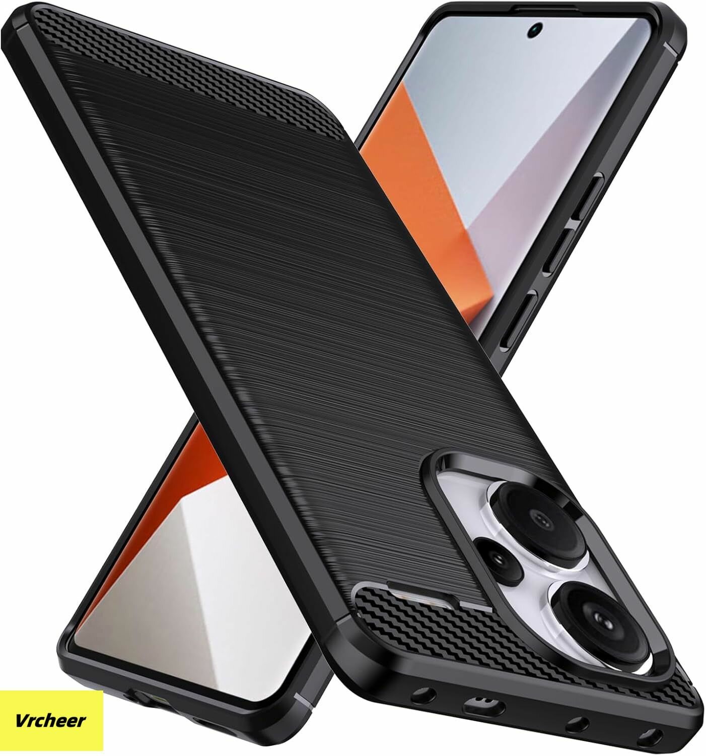 Чехол для Xiaomi Redmi Note 13 Pro + (Редми Ноут 13 Про +) черное противоударный силиконовый, Устойчивый к царапинам, очень тонкий