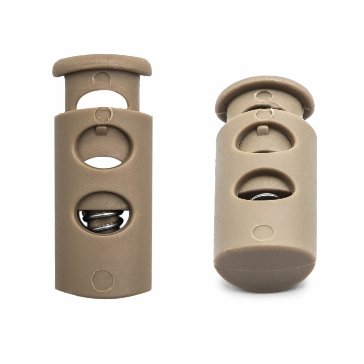 27005-СС Фиксатор (стопор) 'Цилиндр' 2 отв. d 4мм, 9*22мм, ПП (бежевый)