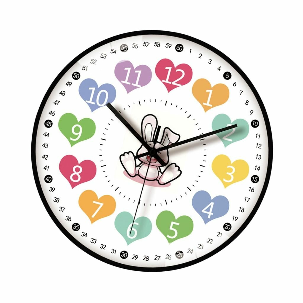 Детские настенные часы 8 дюймов для обучения времени