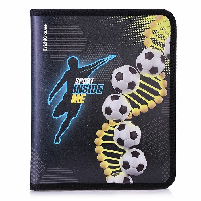 Папка для тетрадей Erich Krause на молнии пластиковая Sport DNA, A5+ (61196)