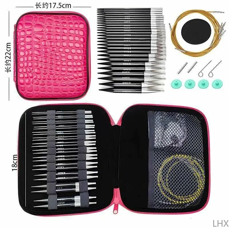 Набор круговых спиц для вязания съемные органайзере 13 пар