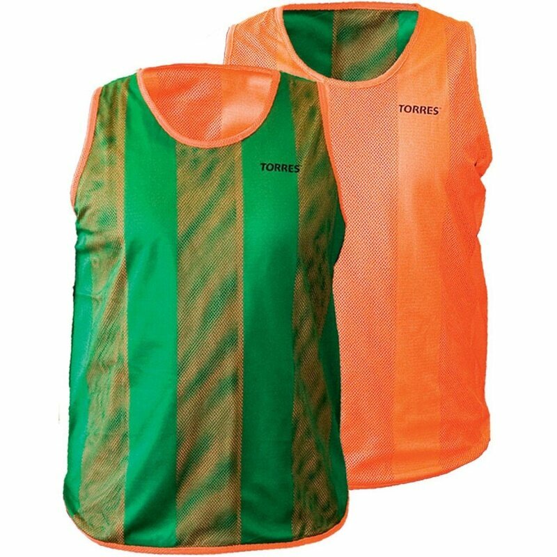 Детская манишка Torres двухсторонняя, размер Junior, оранжево-зеленая (TR11949O/G)