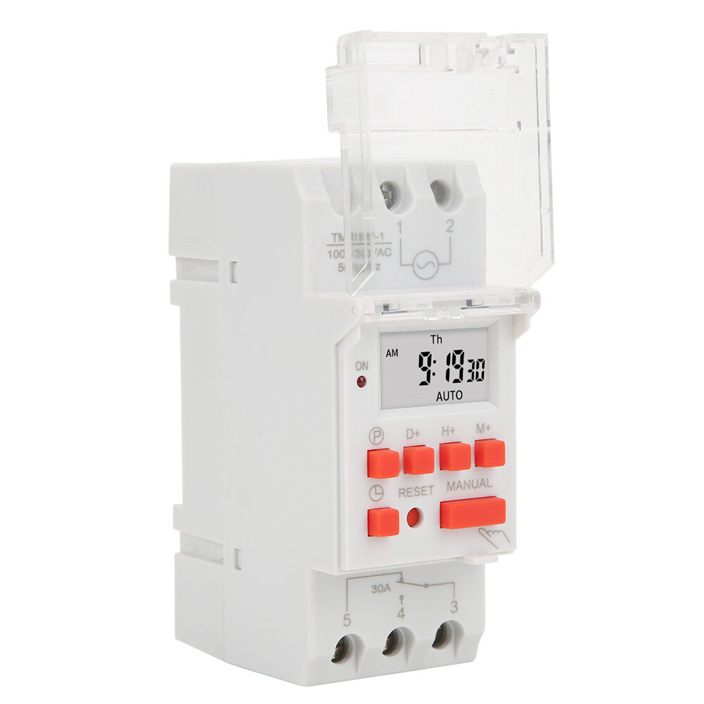 TM919B-1 100-130V AC 30A Weekly Timer Switch LCD On Off Control Programmable Time Relay