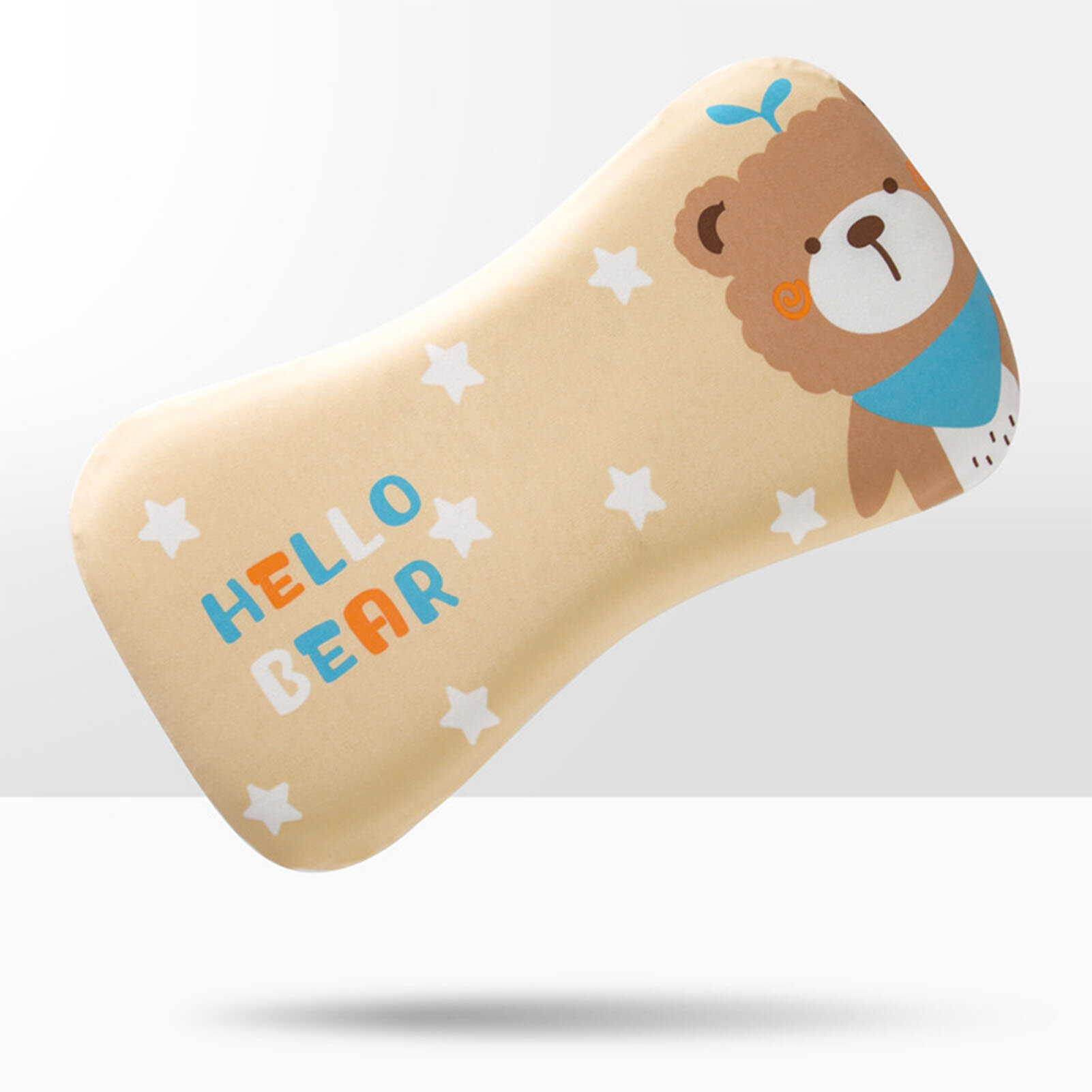 Двухслойная регулируемая детская подушка из пены с эффектом памяти, моющаяся подушка для защиты шеи для малышей для детского сада, сон маленького медвежонка 3 см