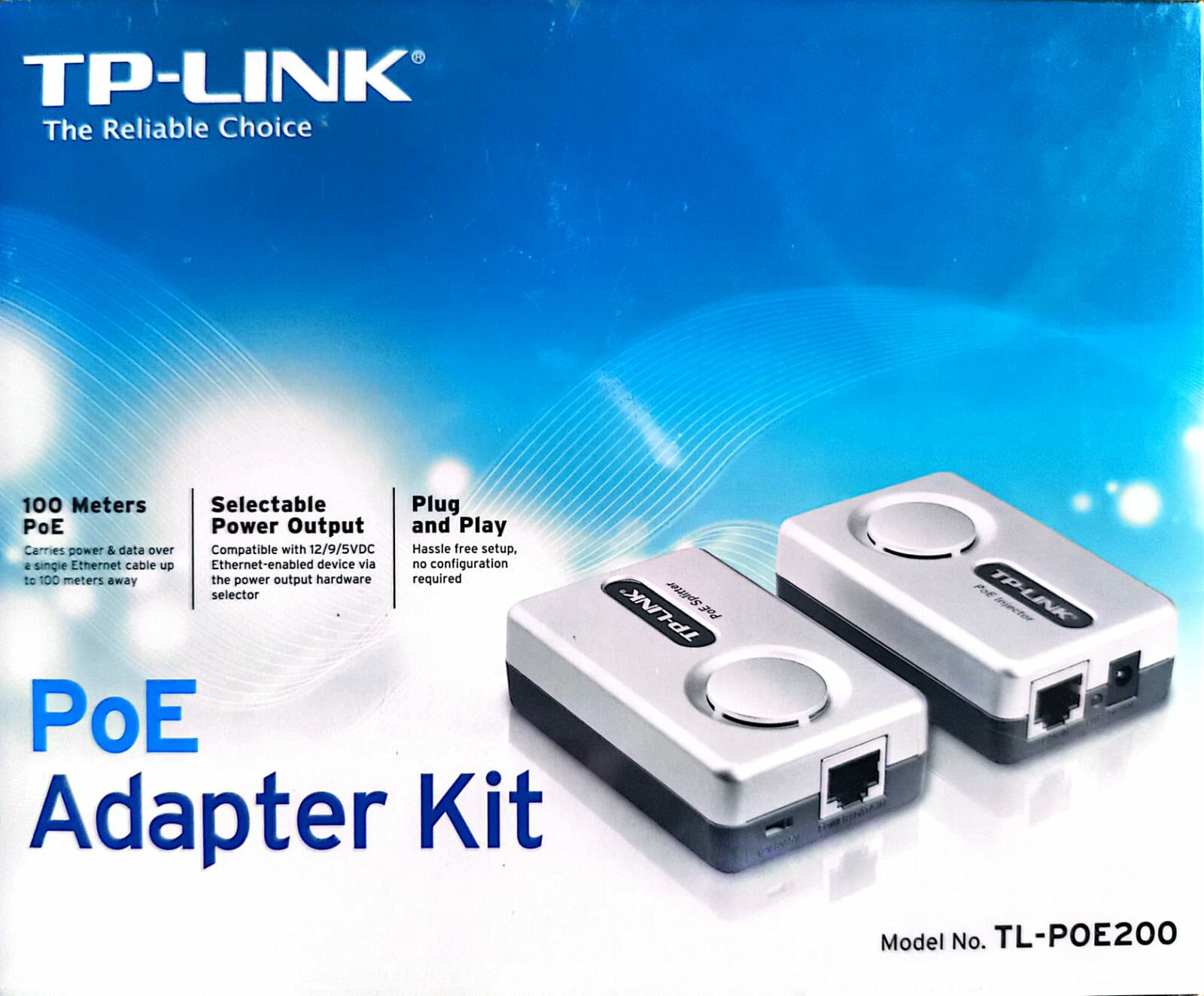 Инжектор и сплиттер TP-Link TL-POE200, для PoE адаптеров, до 100 м