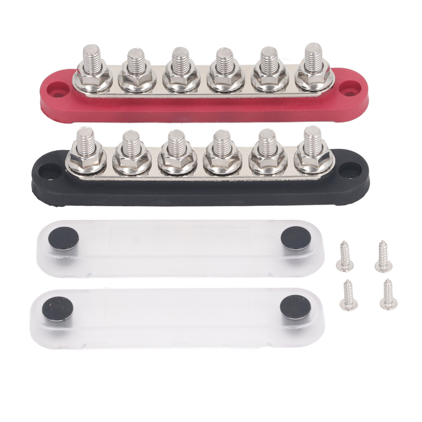 2pcs Распределение мощности клеммная клемма M8 Медная пластина из нержавеющей стали терминалы батарея шины 150A 300VAC 48VDC