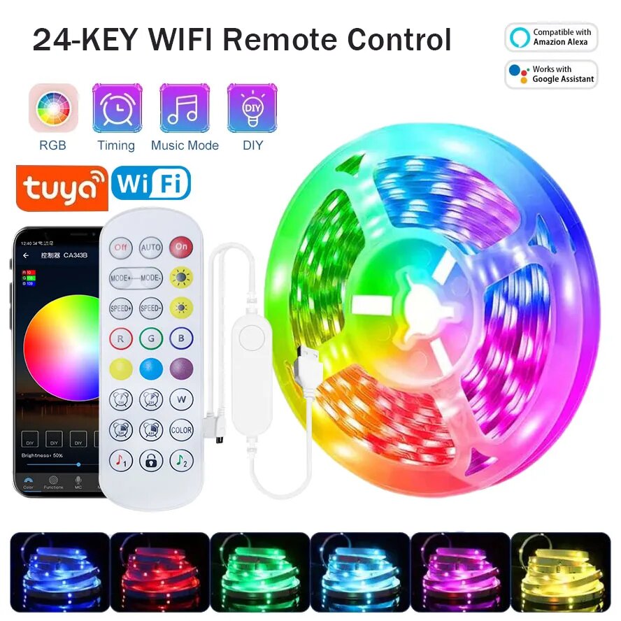 RGB LED лента KcoiiFun 5V USB, длина 3m