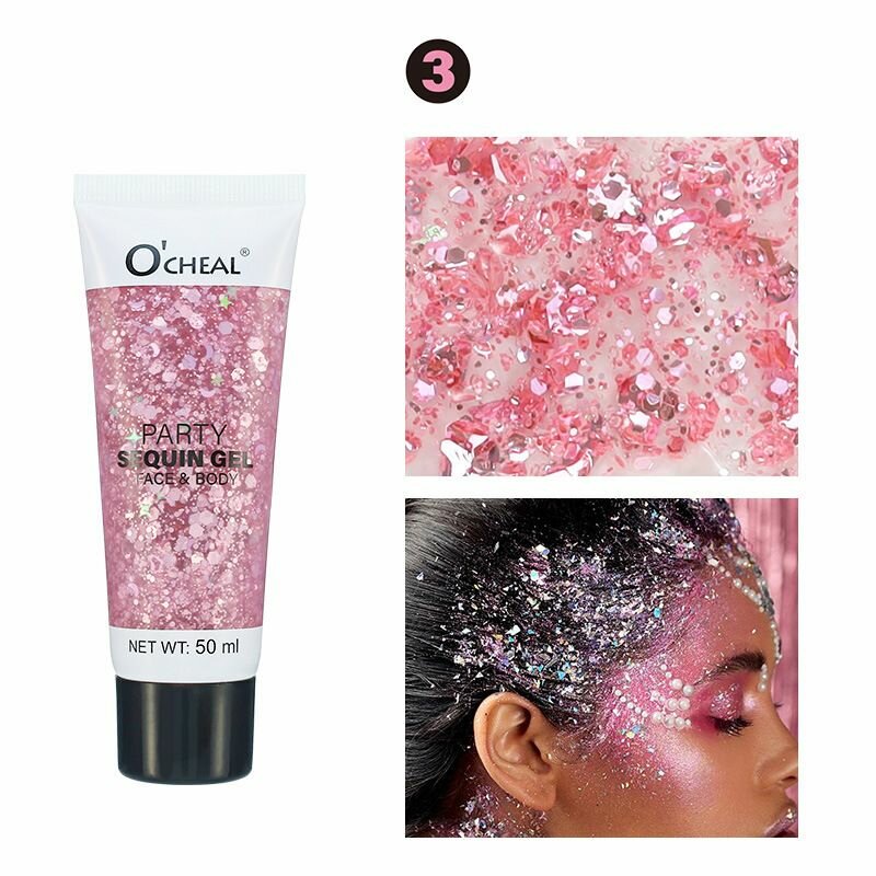 OCHEAL OQIANYA Гель с блестками в виде чешуи русалки, блестящие тени для лица, цветной макияж экспорта