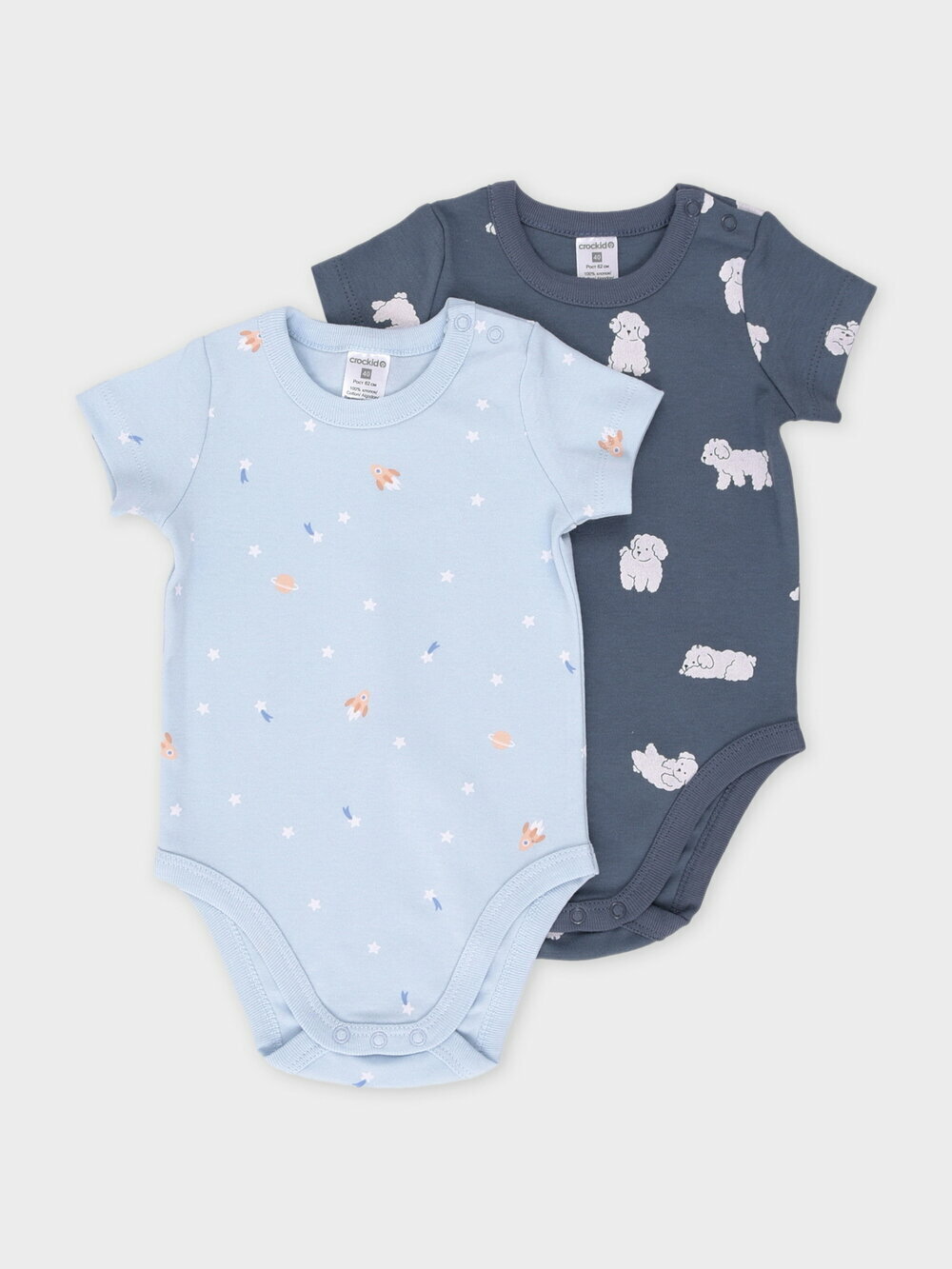 Боди К 6073-2уп/голубой Н102,синий Н052.3, комплект из 2 шт.