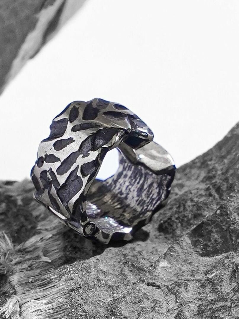 Моносерьга, серебро, 925 проба, чернение