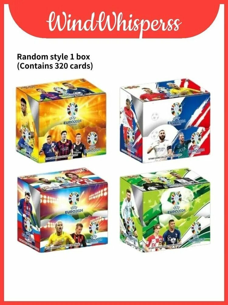 Суперкарты футбольных звёзд чемпионата мира: коллекционный набор карточек Месси, Роналду, Неймара, 320 шт.