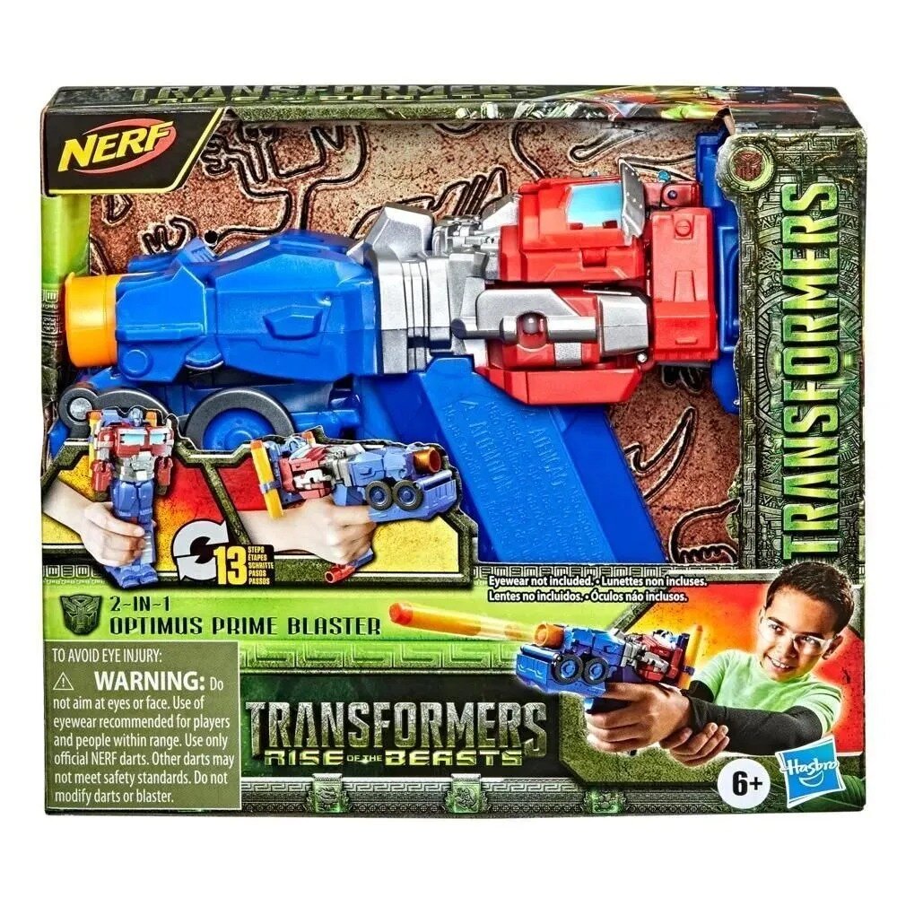 Робот-трансформер Transformers Rise Of The Beast 2 In 1 Optimus Prime Blaster F3901, разноцветный, Hasbro