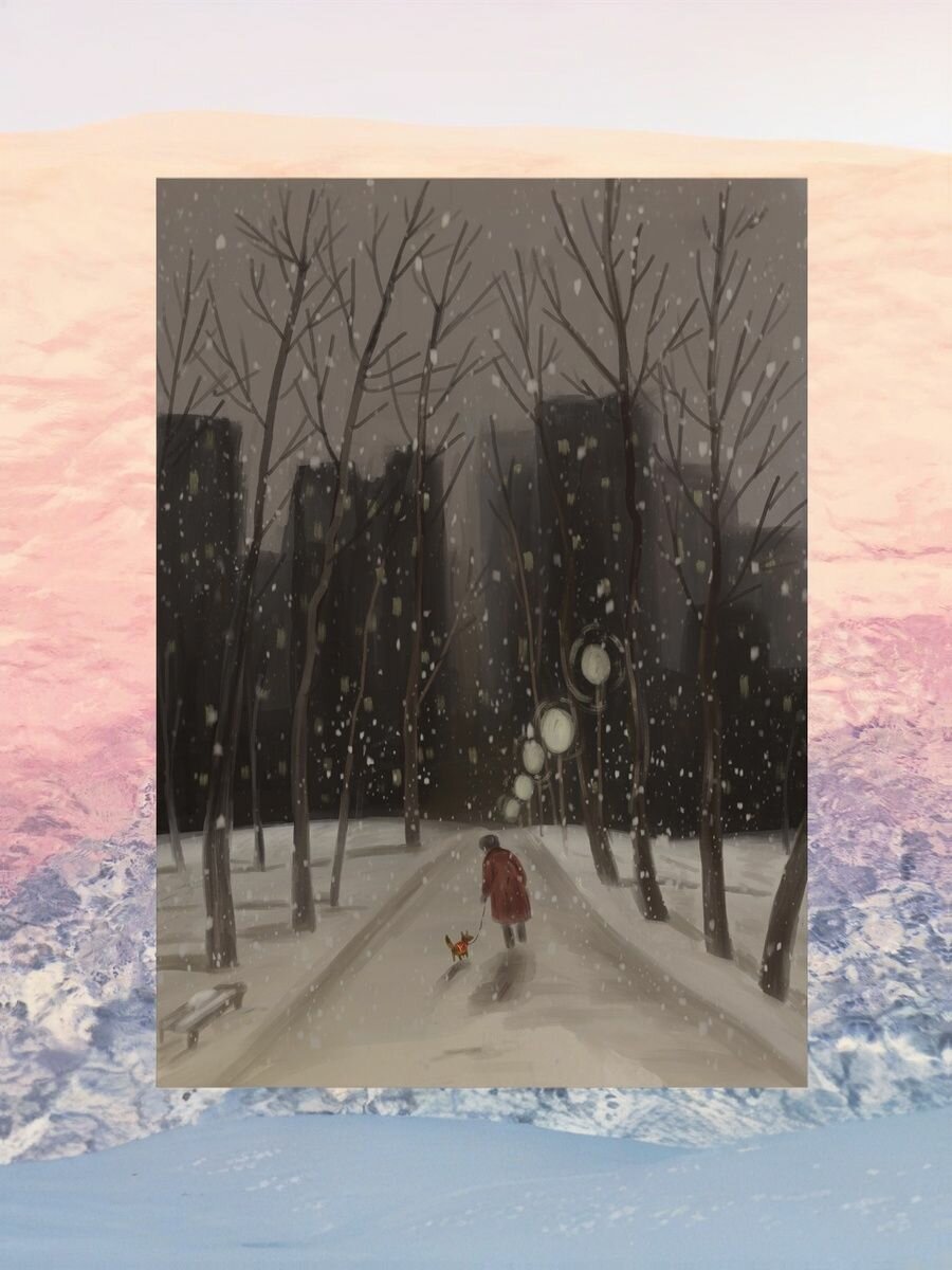 Открытка Зимняя рапсодия в Санкт-Петербурге Открытка поздравительная с Новым годом и Рождеством "Путь домой"