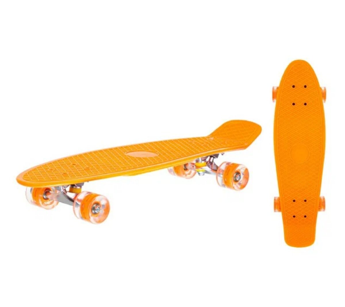 Скейтборд пластиковый, широкие колеса PU со светом, стойка: алюминиевая, размер платформы: 67*20 см