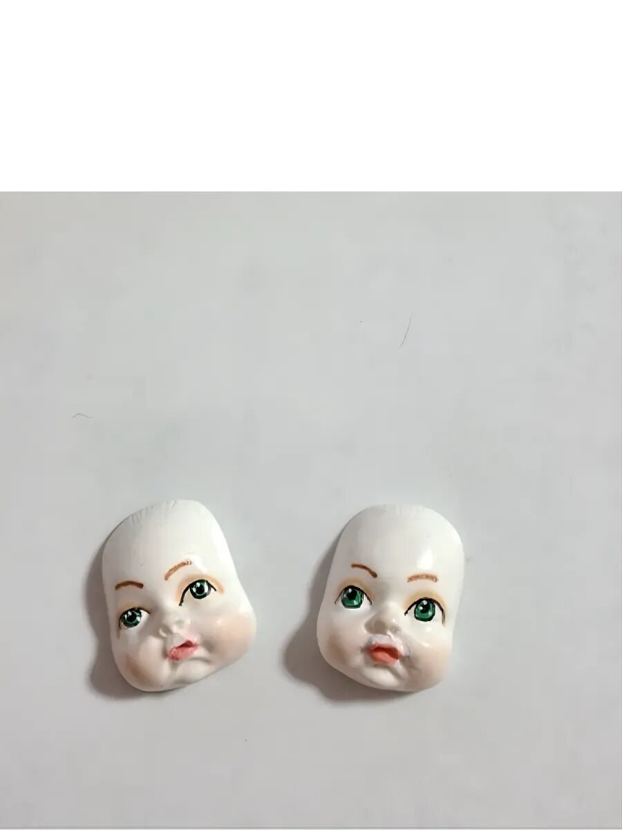 Набор раскрашенных лиц - 2 шт, для ватной игрушки