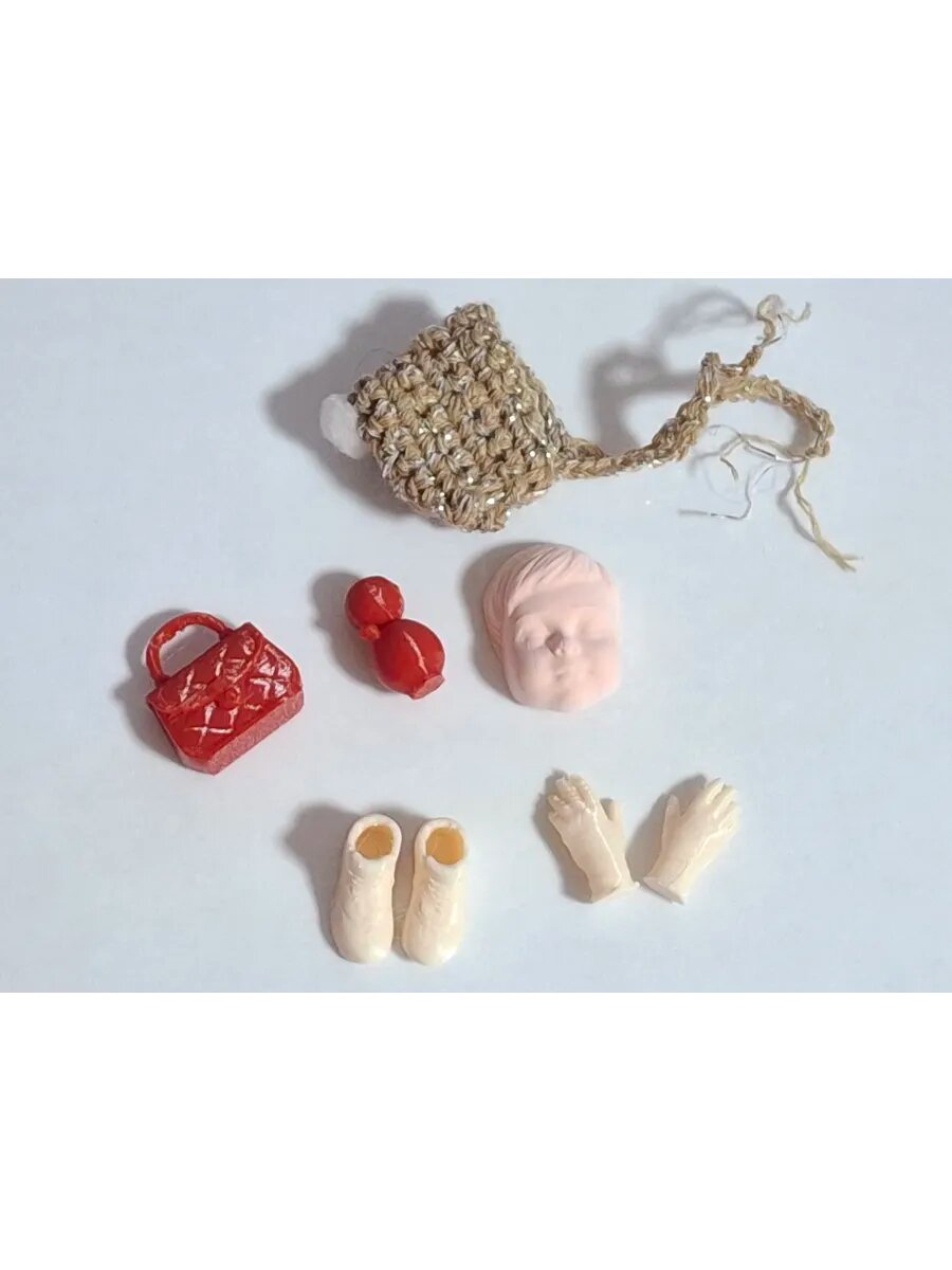 Набор миниатюр с личиком - 6 шт, для ватных игрушек