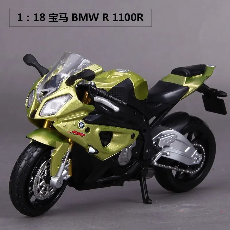 Машинки металлические Maisto 1:18 BMW S 1000 RR металлический зеленый