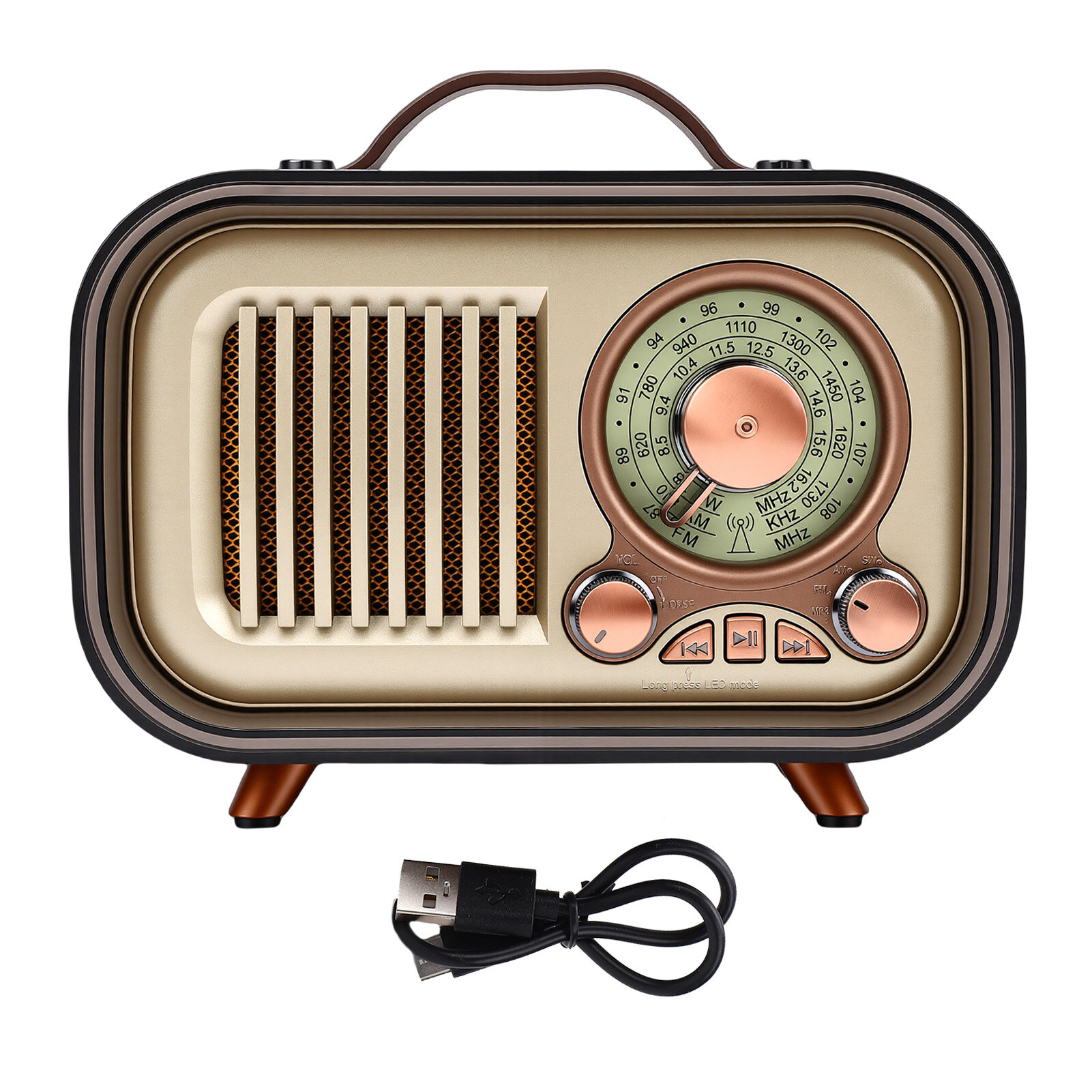 Ретро Bluetooth-колонка-радио AM FM SW, портативная, для дома, автомобиля, путешествий, кемпинга.
