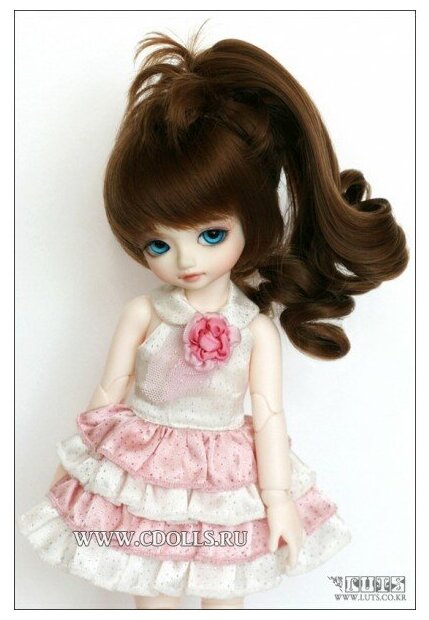 Парик Luts CDW-60 For Honey Delf (Парик с хвостиком: цвет коричневый размер 15-18 см для кукол Латс)