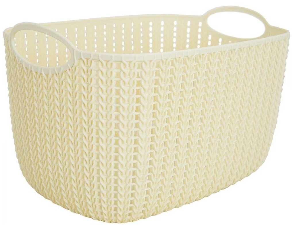 Корзинка вязание 7л белый ротанг М 2381 (Артикул: 4400000865)