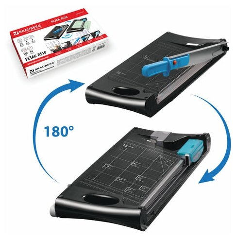 Резак для бумаги BRAUBERG комбинированный А4, BRAUBERG, 531121, 3 в 1, обрезчик углов RS10, на 10 л, 5 в 1, длина реза 330 мм