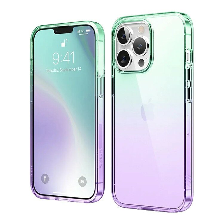 Elago чехол для iPhone 13 Pro, AURORA Gradient зеленый/фиолетовый