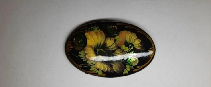 Винтажная лакированая брошь. Советская брошь. Винтаж. СССР