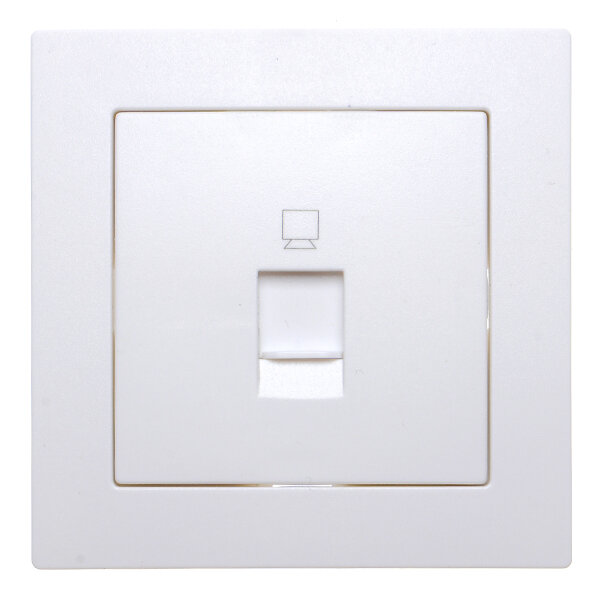 Розетка Classic H1-C61CP компьютерная UTP 1 вх. RJ45 8 конт. кат.5е с/п белая (16 шт. в наборе)