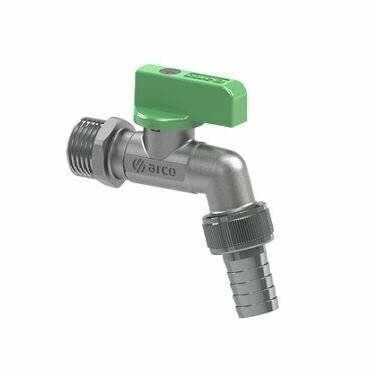 Кран водоразборный NANO MAC 1/2-3/4 D15 зел. ручка Arco