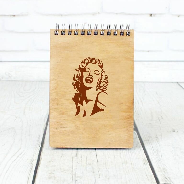 Скетчбук деревянный Мэрилин Монро, Marilyn Monroe №6
