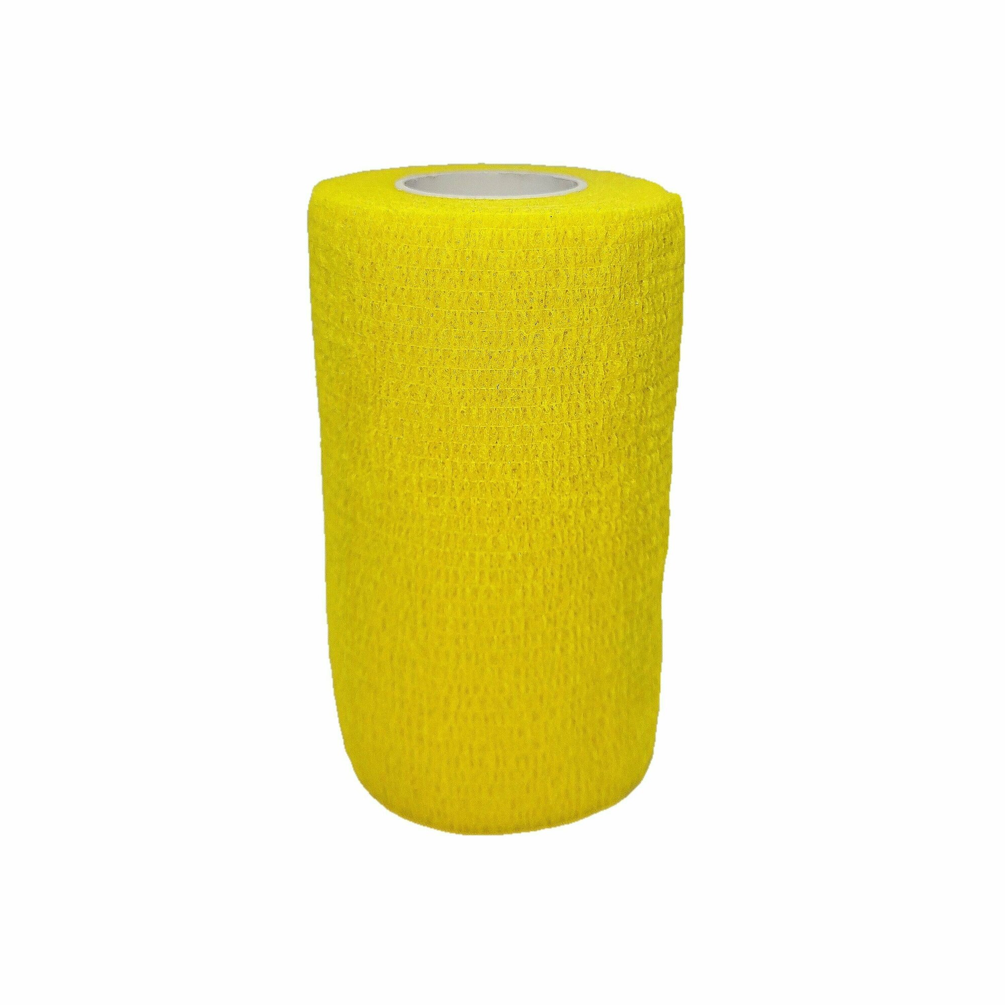 Бинт жёлтый, самофиксирующийся 5 см длин 4,5 метра