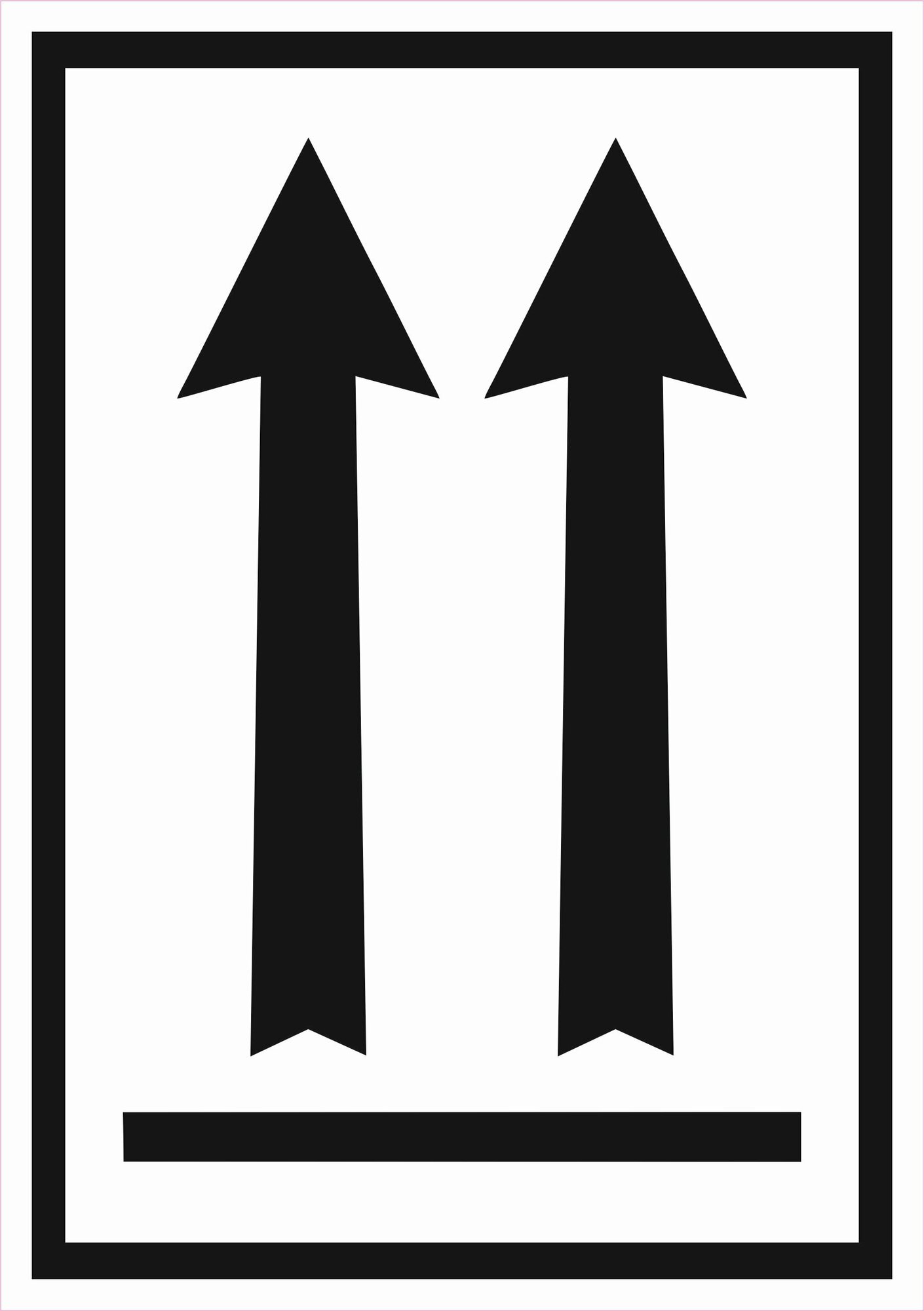 Манипуляционный знак "Вверх" чёрный 74х105 мм пленка, уп. 10 шт.