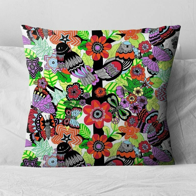 Подушка декоративная Соловьи 40х40 велюр