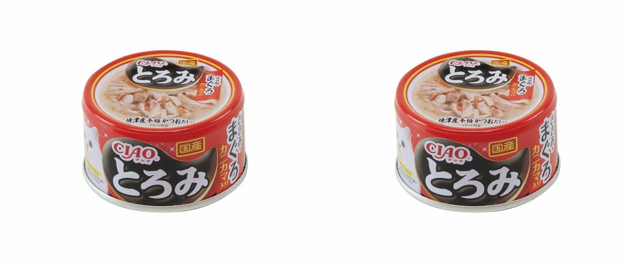 INABA консервы для кошек куриное филе и тунец магуро с добавлением сурими в бульоне, 80 г, 2 шт