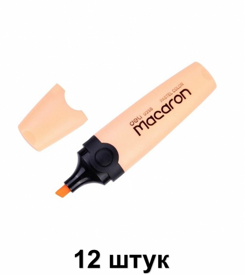 Deli Текстовыделитель Macaron, оранжевый, 1-5 мм, 12 шт