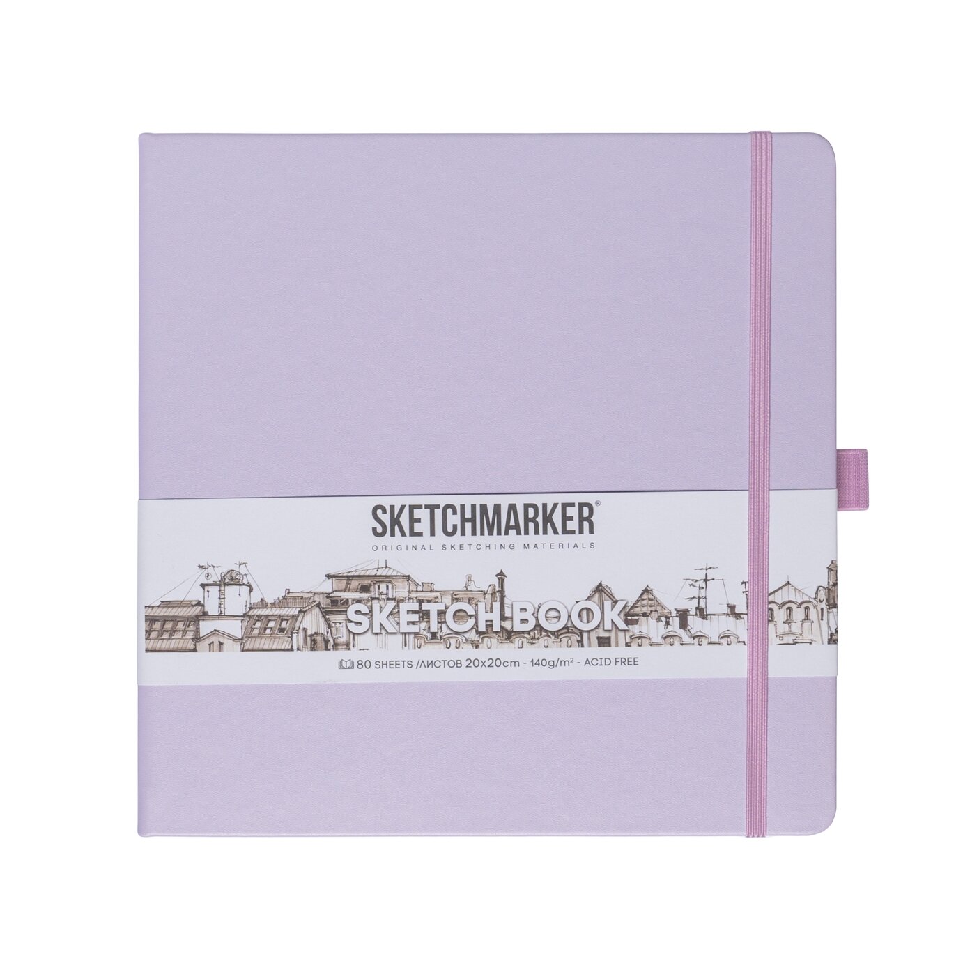 Скетчбук для графики SKETCHMARKER 140г/кв. м 200х200мм 80л. пастельный